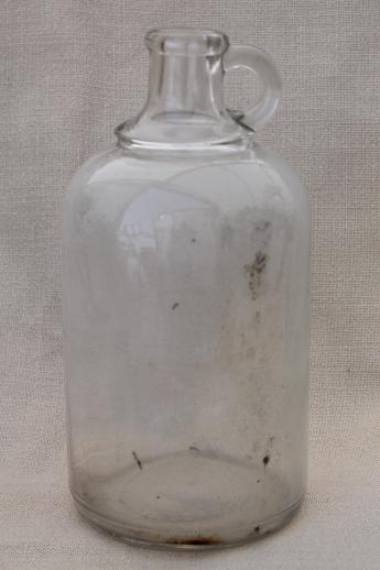 Vintage Glass Bottles Lot Of Old Glass Syrup Jugs Large And Small